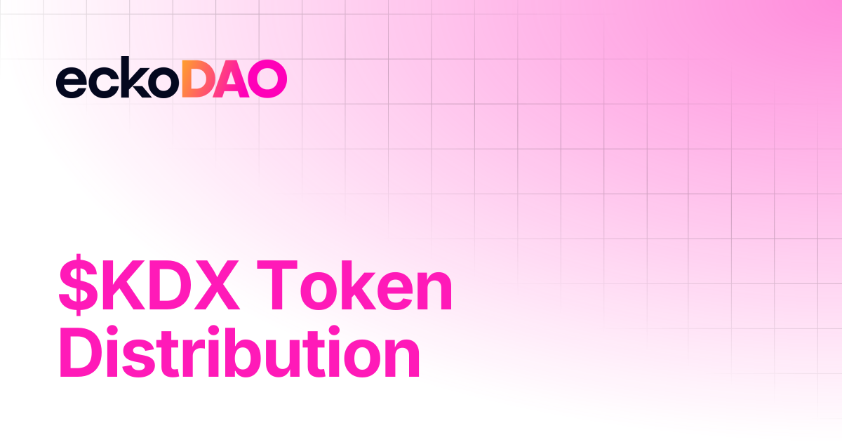 $KDX Token Distribution | eckoDAO