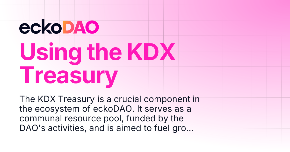 Using the KDX Treasury | eckoDAO